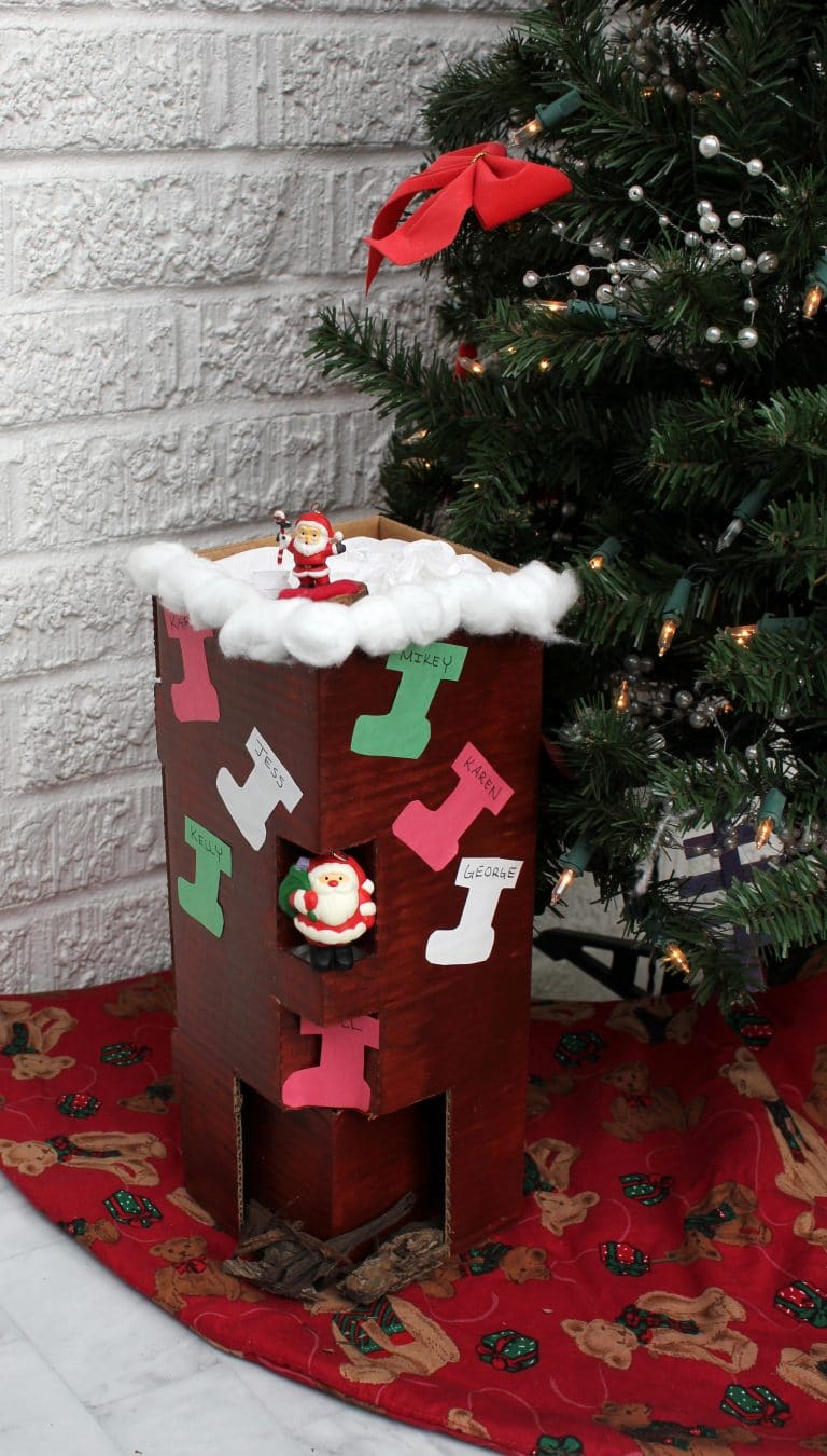 Recycled Christmas Cereal Box Craft: Santa's Fireplace - The Savvy Age
