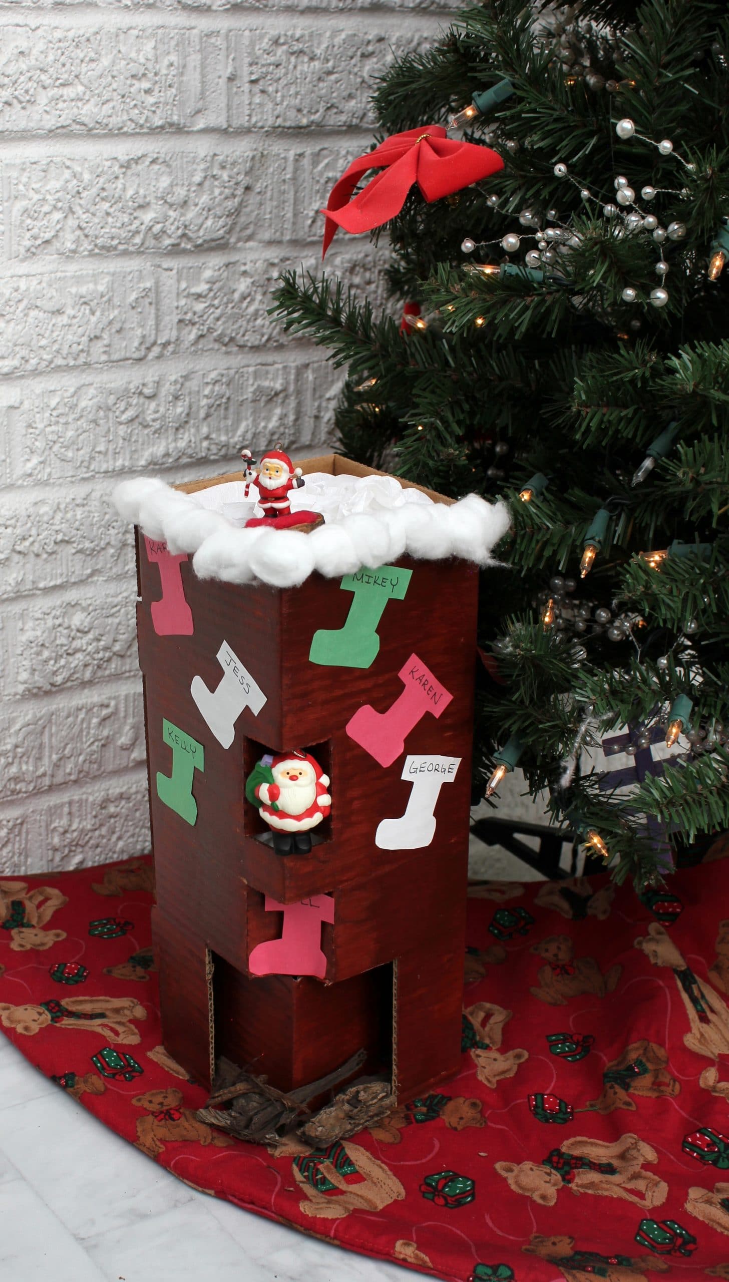 Recycled Christmas Cereal Box Craft: Santa's Fireplace - The Savvy Age